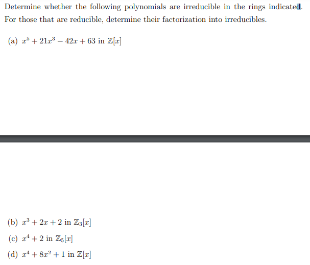 Solved Determine whether the following polynomials are | Chegg.com