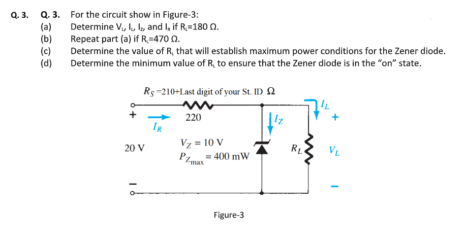 Solved Q. 3. Q. 3. For the circuit show in Figure-3: (a) | Chegg.com