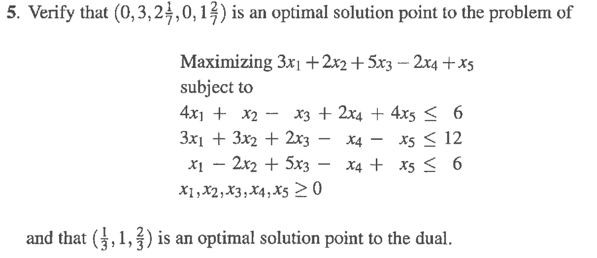 5. Verify that (0,3,271,0,172) is an optimal solution | Chegg.com