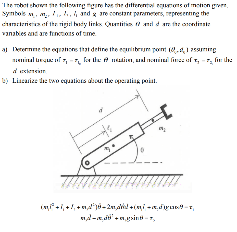 Solved The robot shown the following figure has the | Chegg.com