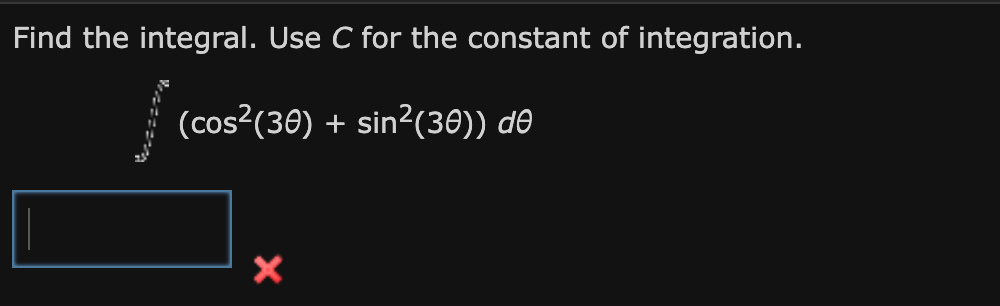 Solved Find the integral. Use C ﻿for the constant of | Chegg.com