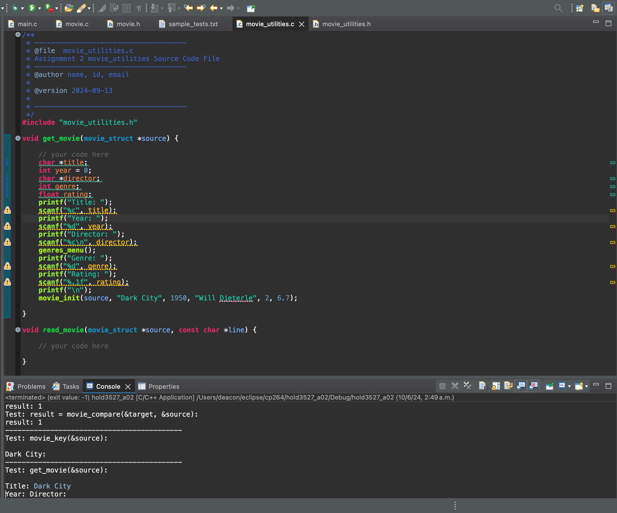 Solved I am creating a get_movie function that requires user | Chegg.com
