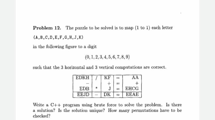 Problem 12. The puzzle to be solved is to map (1 to | Chegg.com
