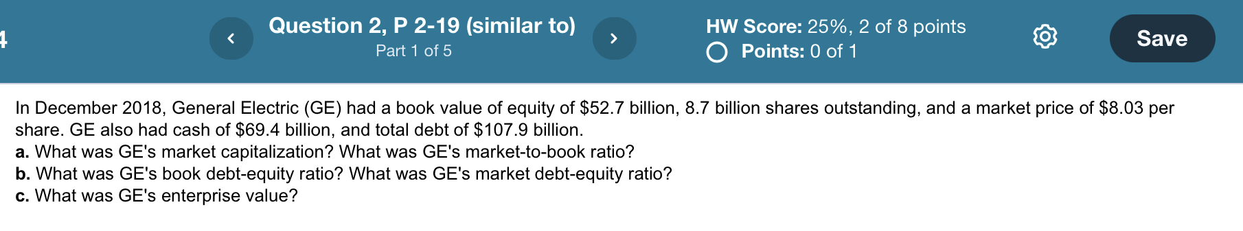 Solved In December 2018, General Electric (GE) had a book | Chegg.com