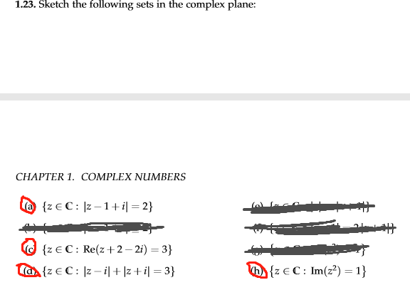 Solved 1.23. Sketch the following sets in the complex plane | Chegg.com