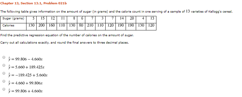 Solved Chapter 13, Section 13.1, Problem 021b The following | Chegg.com