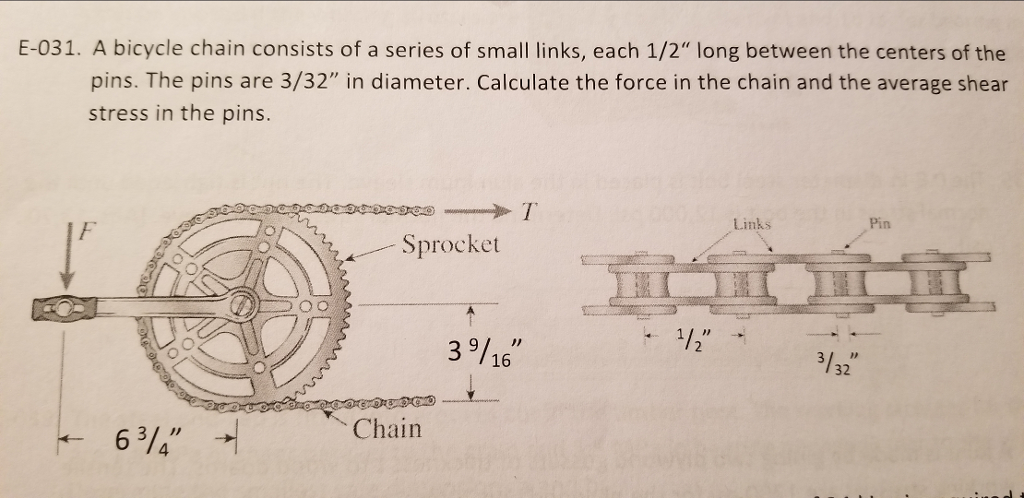 Solved E-031. A bicycle chain consists of a series of small | Chegg.com