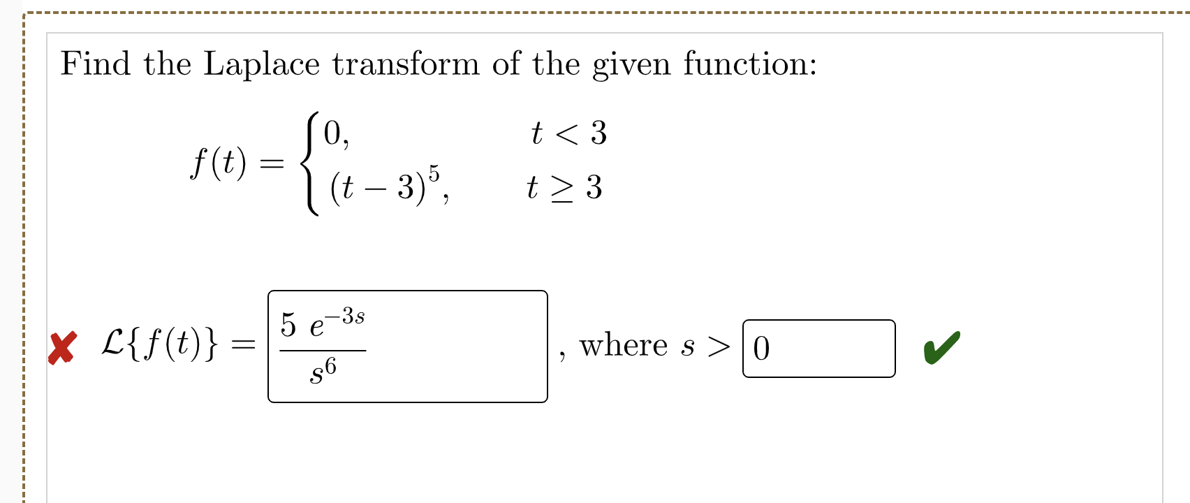 Solved Find the Laplace transform of the given function: | Chegg.com