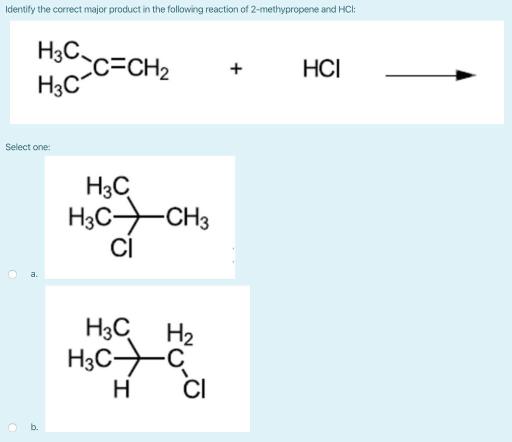 Solved Identify the correct major product in the following | Chegg.com