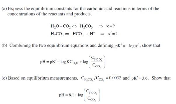 Solved (a) Express the equilibrium constants for the | Chegg.com