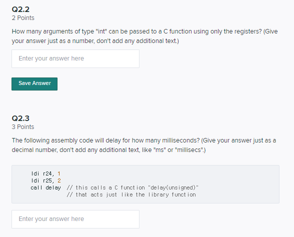 Solved Q2.2 2 Points How many arguments of type "int" can be | Chegg.com