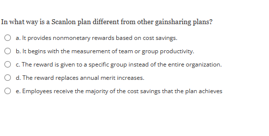 Solved n what way is a Scanlon plan different from other | Chegg.com