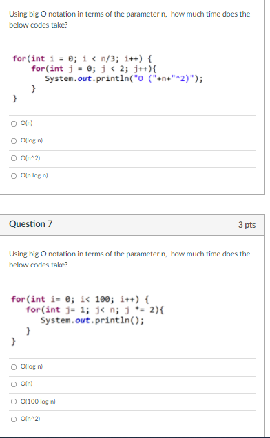 Solved Using big o notation in terms of the parameter n, how | Chegg.com