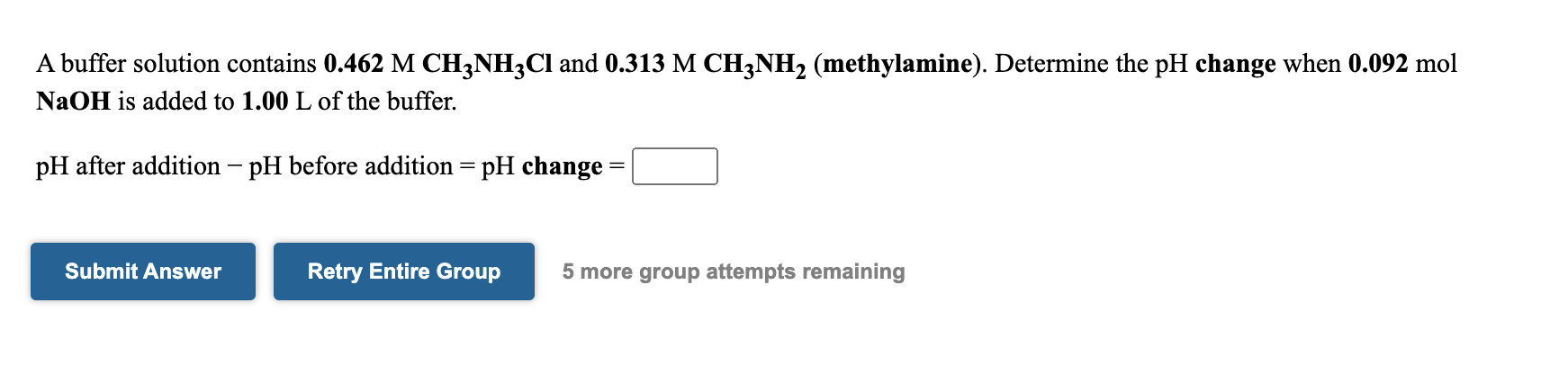 Solved A buffer solution contains 0.462 M CH3NH3Cl and 0.313 | Chegg.com