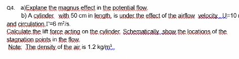 Solved Q4. a)Explane the magnus effect in the potential | Chegg.com