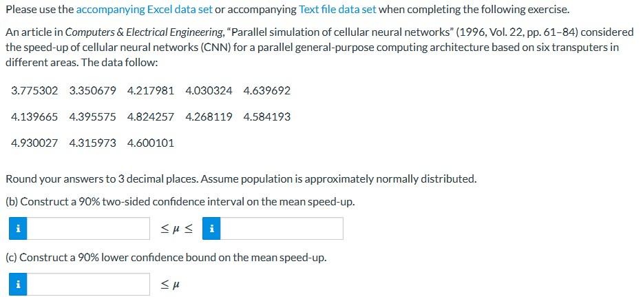 Solved Please use the accompanying Excel data set or | Chegg.com