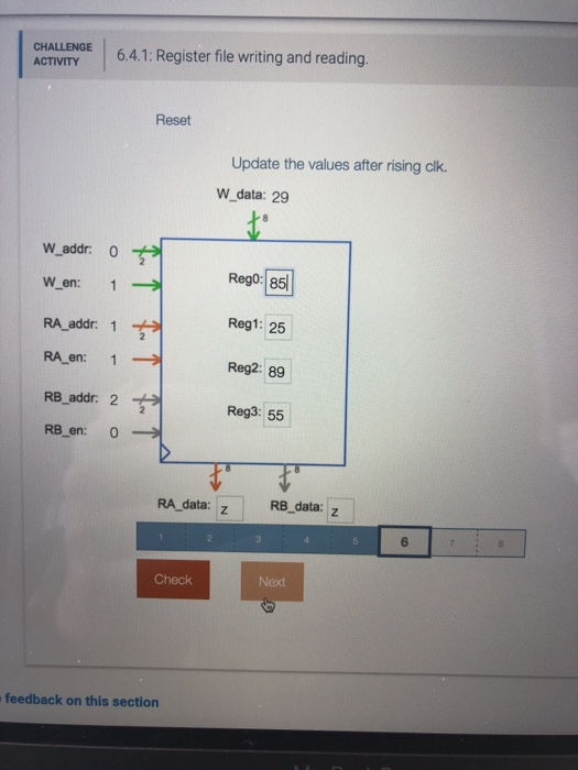 CHALLENGE ACTIVITY64.1: Register file writing and | Chegg.com