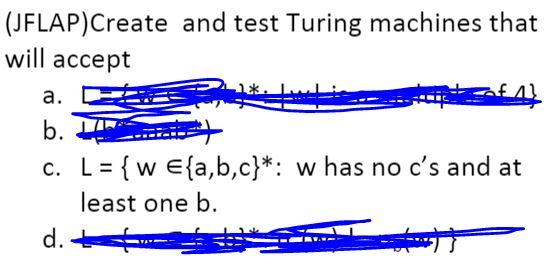 Solved (JFLAP)Create and test Turing machines that will | Chegg.com