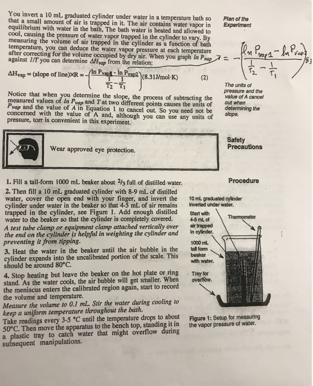 Plan of the Experiment You invert a 10 mL graduated | Chegg.com