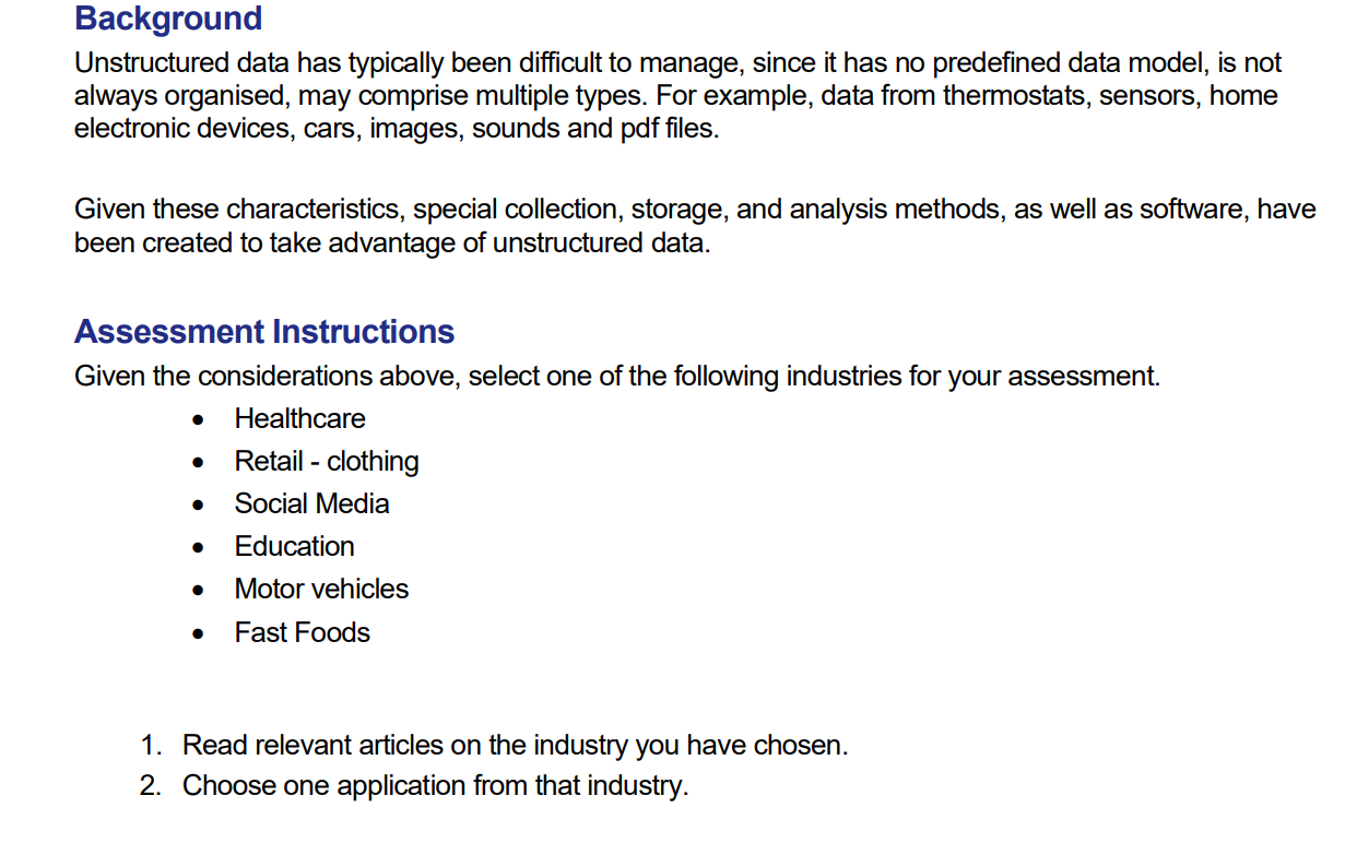 Solved 3. Introduce the industry and application, e.g., | Chegg.com