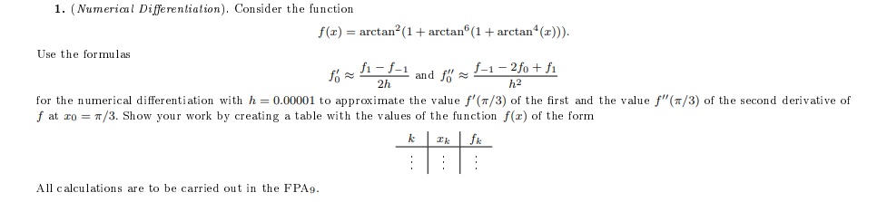 Solved 1. (Numerical Differentiation). Consider the function | Chegg.com