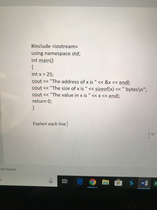 Solved #include using namespace std; int main() int x 25; | Chegg.com