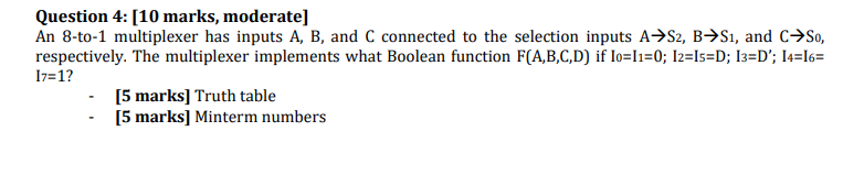 Solved Question 4: [10 marks, moderate] An 8-to-1 | Chegg.com
