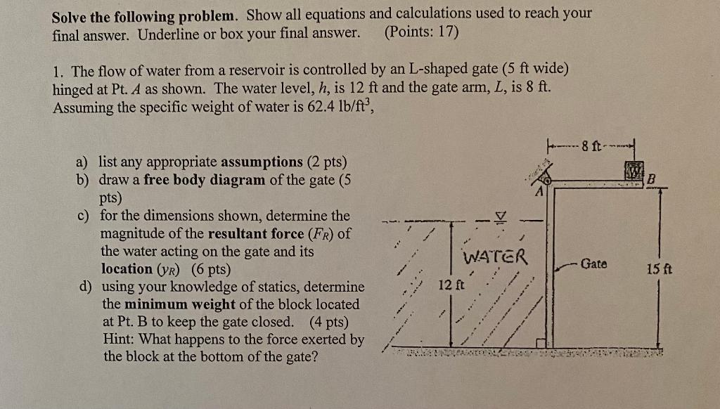 Solved Solve the following problem. Show all equations and | Chegg.com