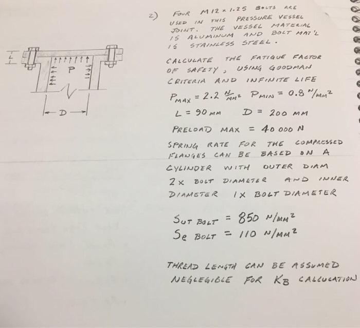 Solved Four M 12 times 1.25 Bolts are used in this | Chegg.com
