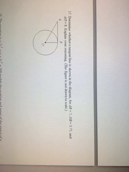 Solved Determine whether a tangent line is shown in the | Chegg.com