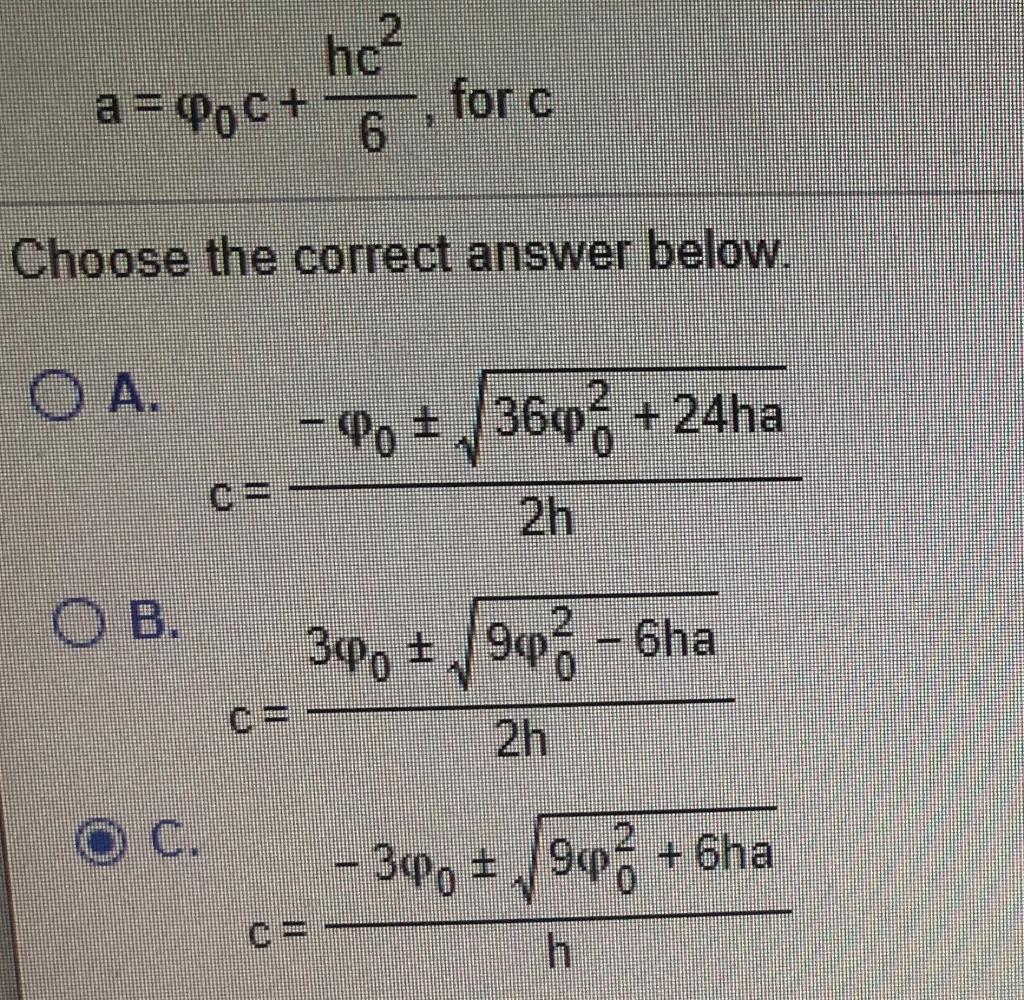 Solved Solve the formula for the indicated letter. Assume | Chegg.com