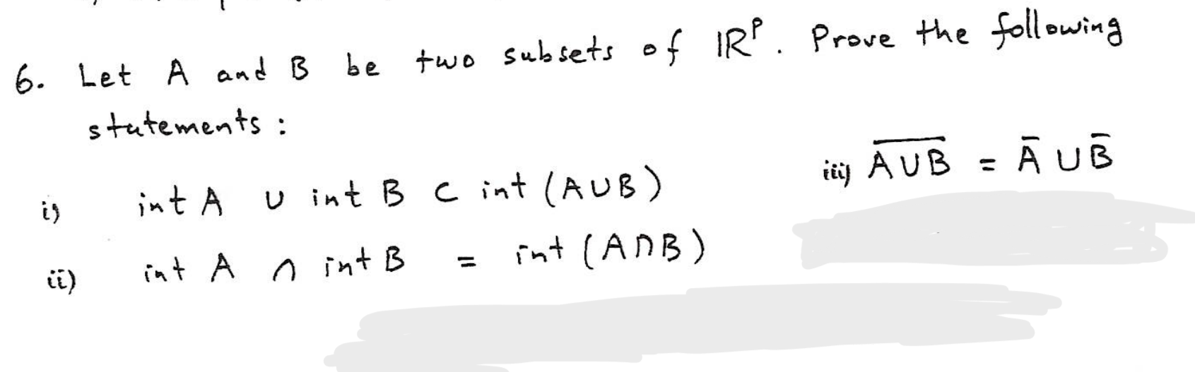 6. Let A and B be two subsets of Rp. Prove the | Chegg.com