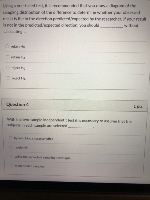 Solved 1 pts Question 1 Two assumptions which should be met | Chegg.com