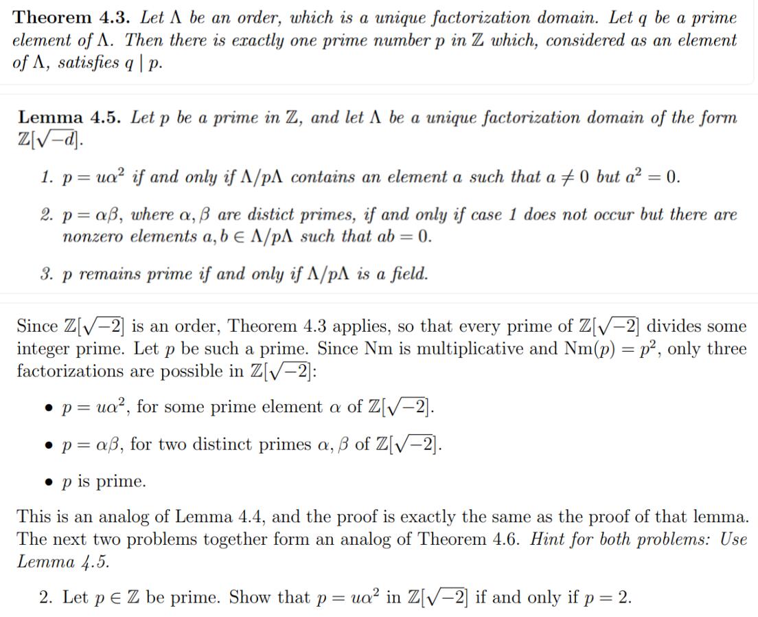 Solved Theorem 4.3. ﻿Let Λbe an ﻿order, which is ﻿a unique | Chegg.com