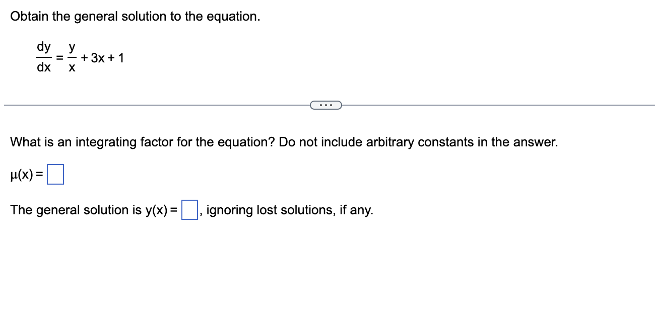 Solved Obtain the general solution to the equation. | Chegg.com