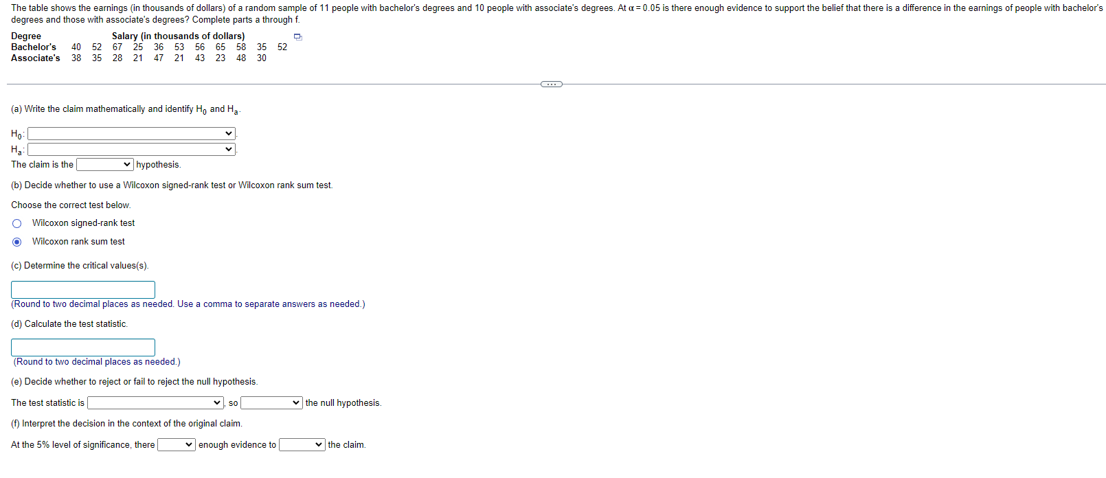 Solved degrees and those with associate's degrees? Complete | Chegg.com