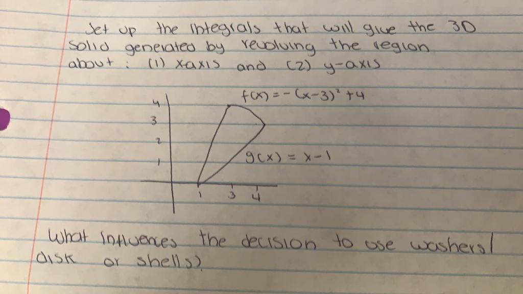 Solved Set up the integrals that will give the 3D Isolid | Chegg.com