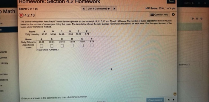 Solved Homework:Section 4.2 Homework Score: 0 of 1 pt 2 at 4 | Chegg.com