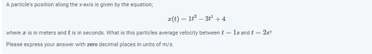 Solved A particle's position along the x-axis is given by | Chegg.com