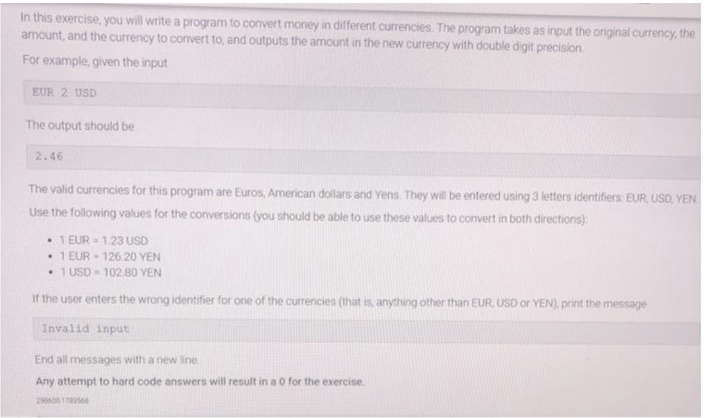 Solved In this exercise, you will write a program to convert | Chegg.com