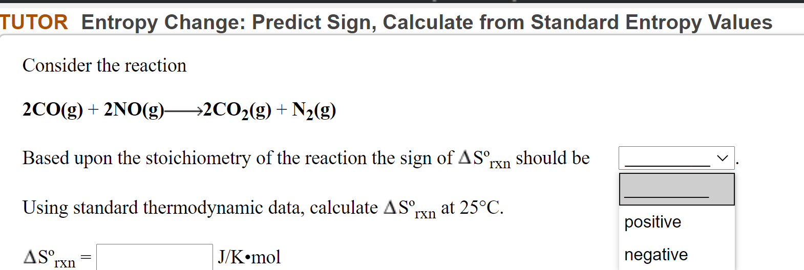 Solved Consider the reaction 2CO(g) + 2NO(g)2CO2(g) + | Chegg.com