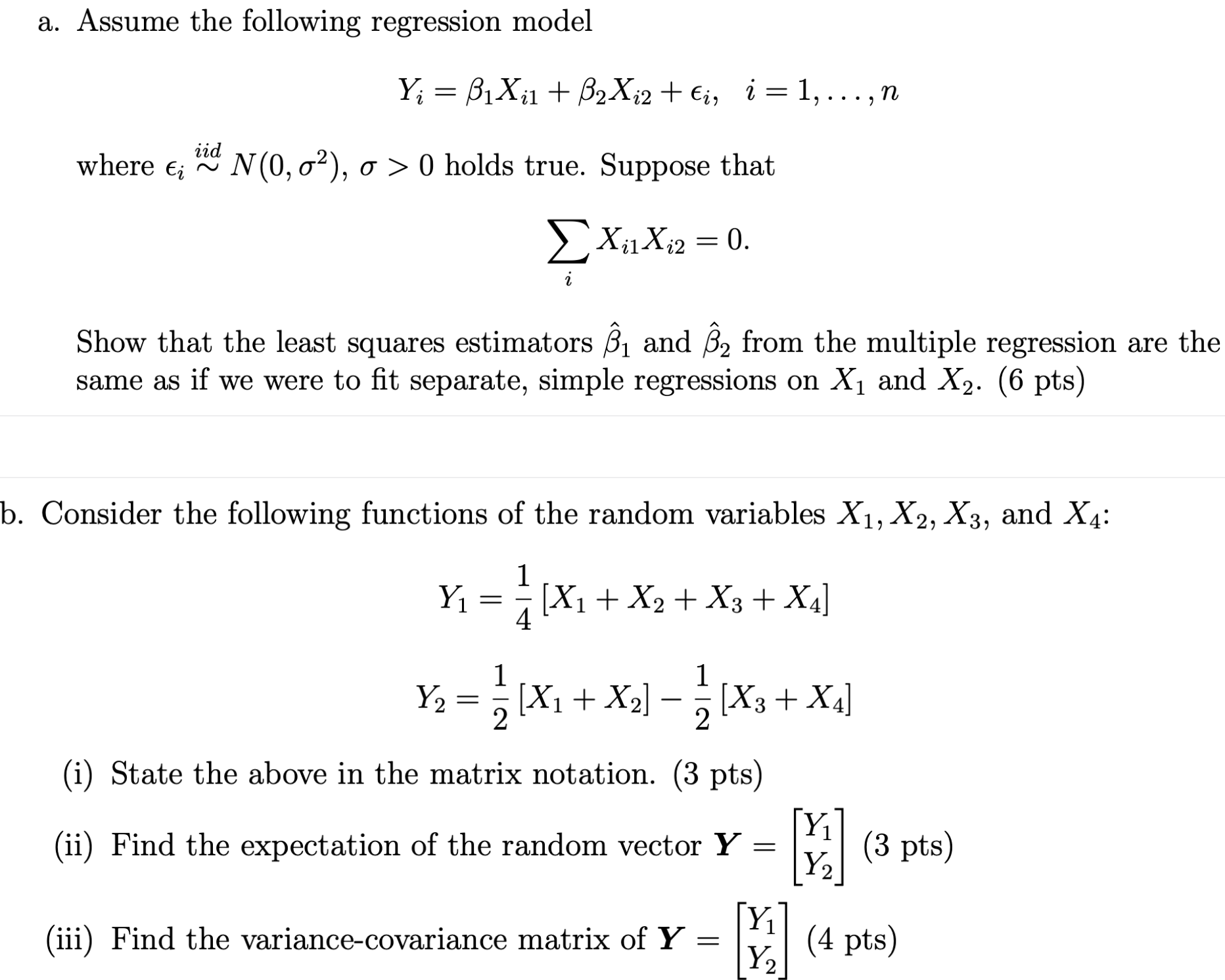 Solved a. ﻿Assume the following regression | Chegg.com