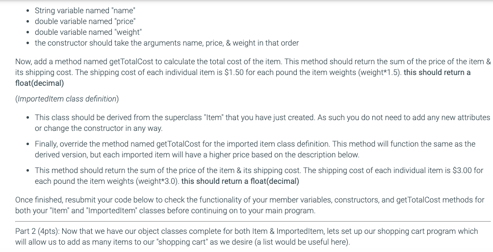 Solved 17.7 Welcome to eBuy! Create a shopping cart program | Chegg.com