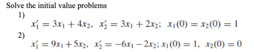 Solved Solve the initial value problems 1) | Chegg.com