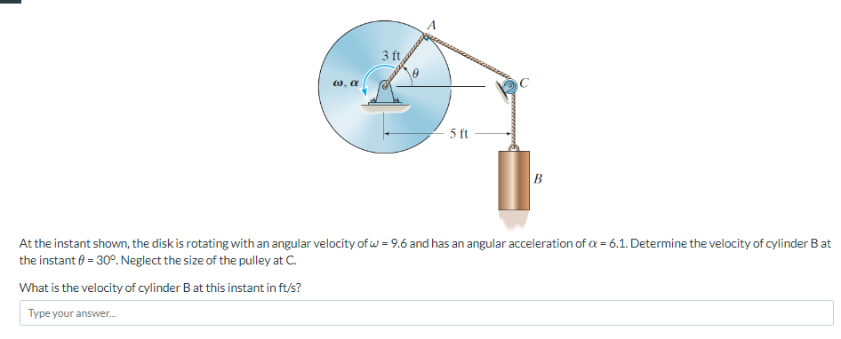 Solved At the instant shown, the disk is rotating with an | Chegg.com