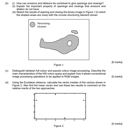 Solved (b) (i) How can erosions and dilations be combined to | Chegg.com
