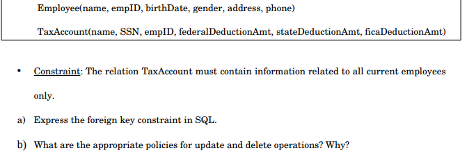 Solved (SQL) Consider the two relations and their schemas as | Chegg.com