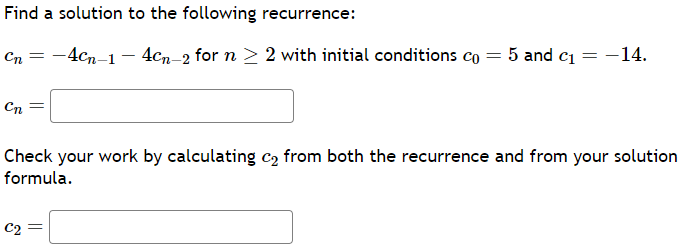 Solved Write down the recurrence and initial conditions for | Chegg.com