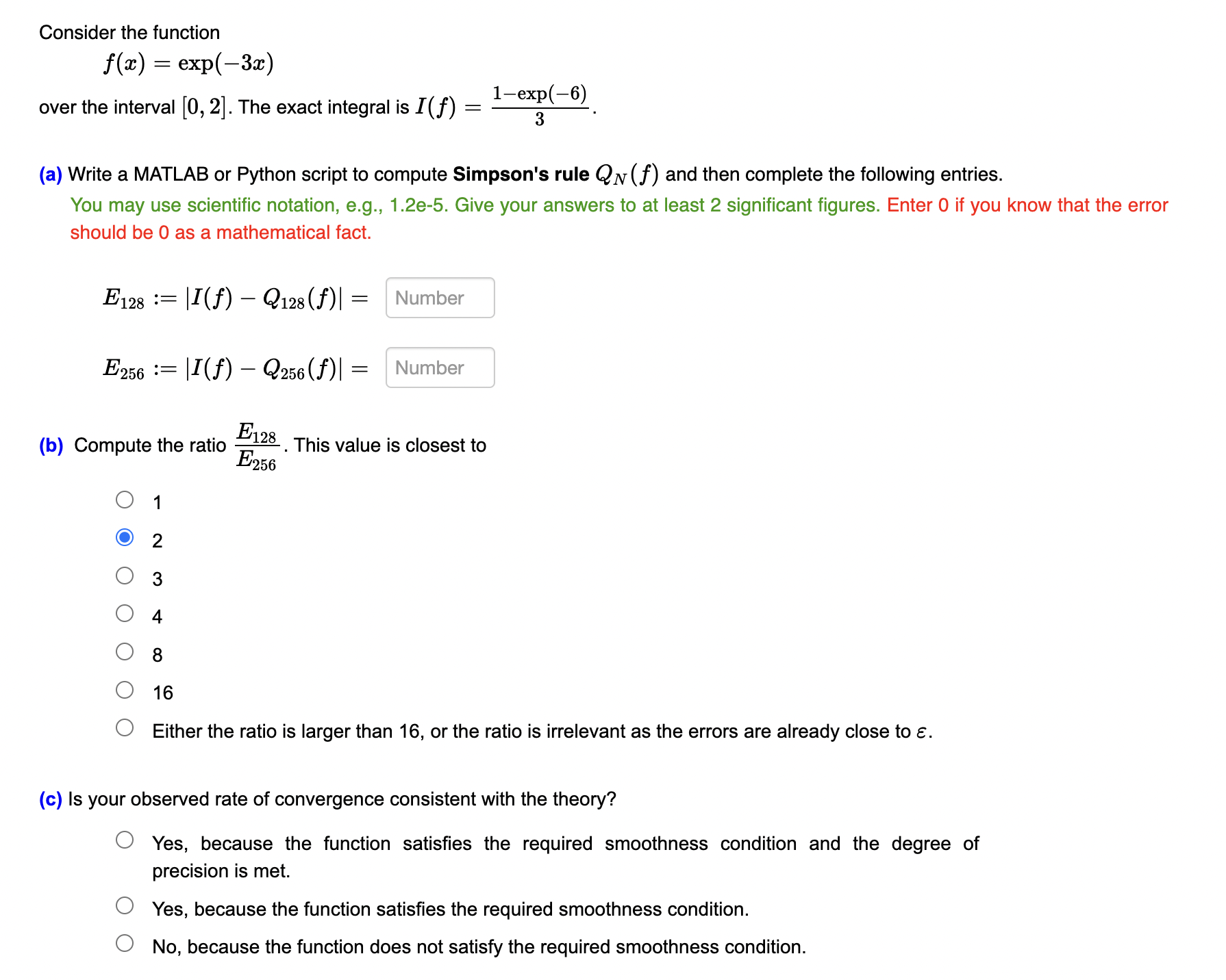 Solved Consider the functionf(x)=exp(-3x)over the interval | Chegg.com