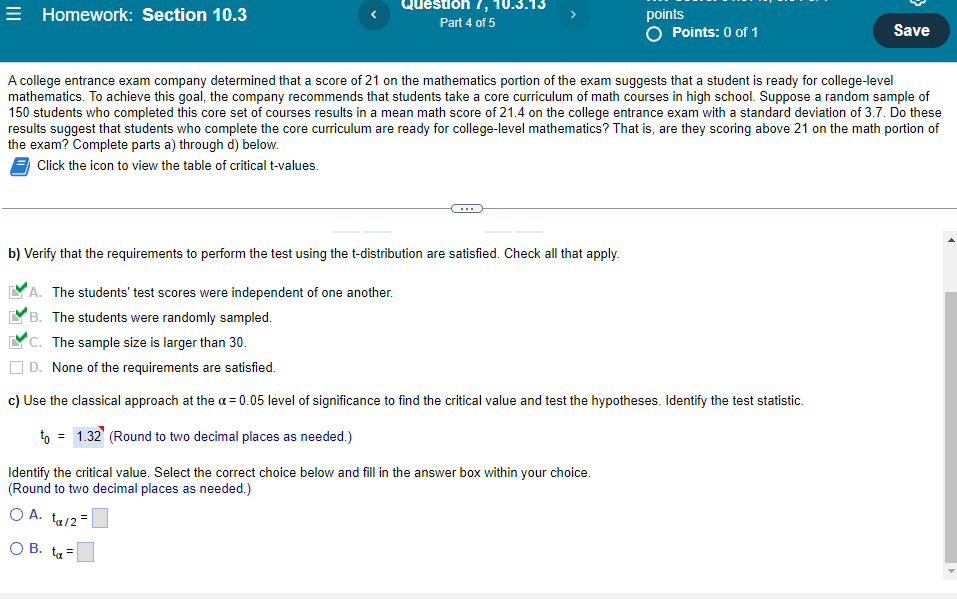 Solved = Homework: Section 10.3 Question 3, 10.3.19 Part 2 | Chegg.com